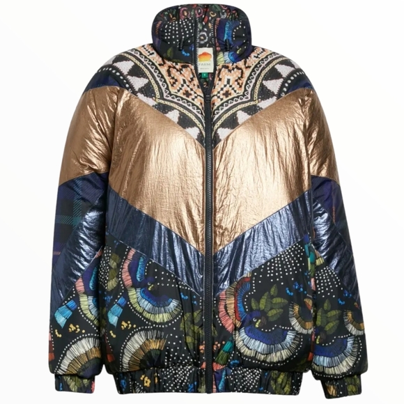 FARM Rio | Jackets & Coats | Farm Rio Tropical Borogodo Metallic ...